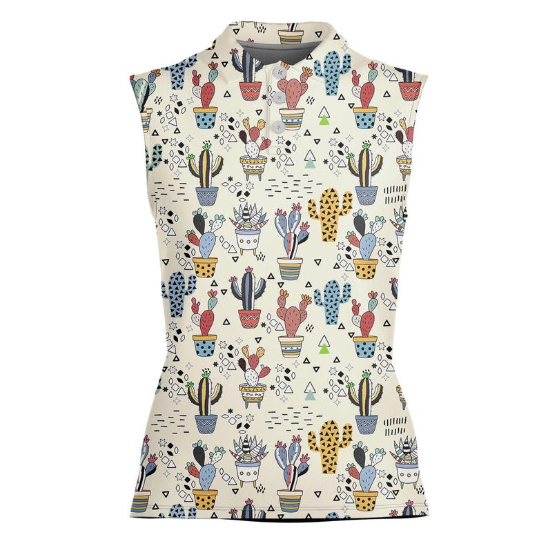 Cute Cactus Polo Shirt Cute Plant Lover Golf Shirt for Women Men, Funny ...