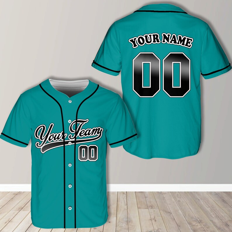 Personalized Team Name and Number Baseball Jersey, Custom Baseball ...
