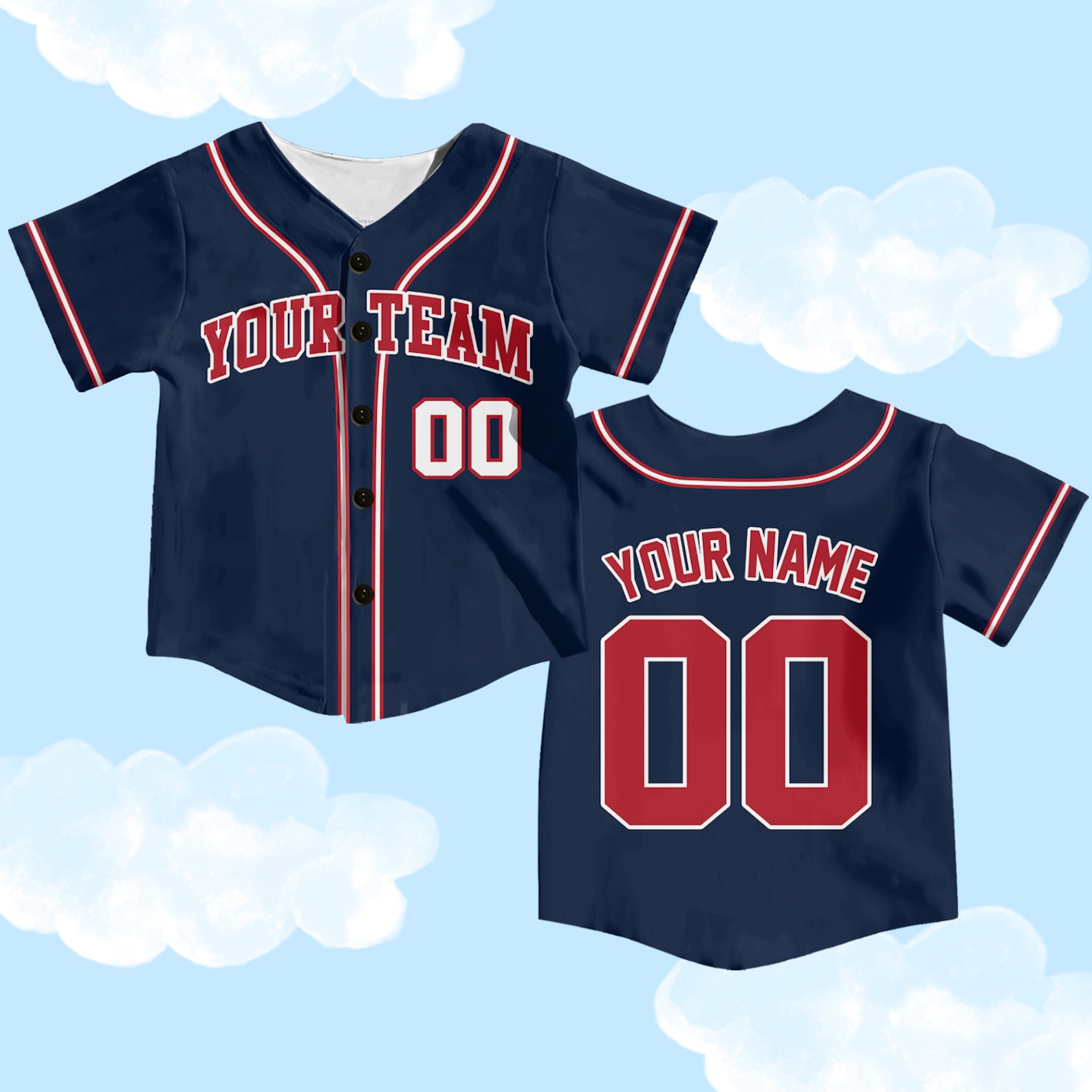 Personalized Kid Baseball Jersey, Custom Name Number Youth Baseball ...