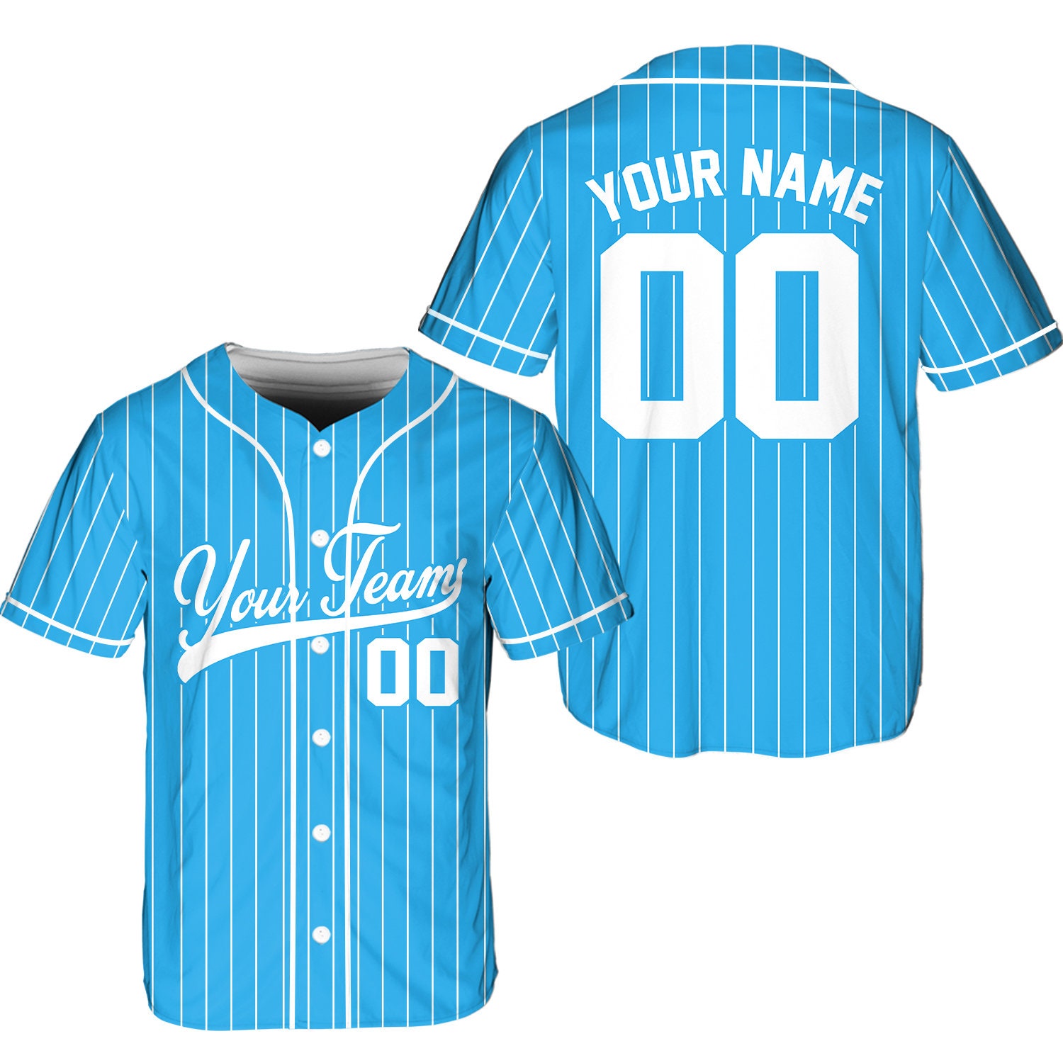 Button Down Baseball Jersey Custom Pinstripe Baseball Jersey ...