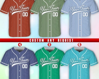 Personalized Team Name and Number Baseball Jersey, Custom Name Baseball ...