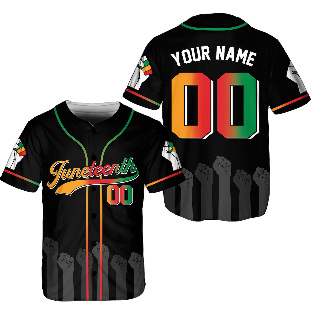 Personalized Juneteenth Baseball Jersey, Custom Name and Number ...