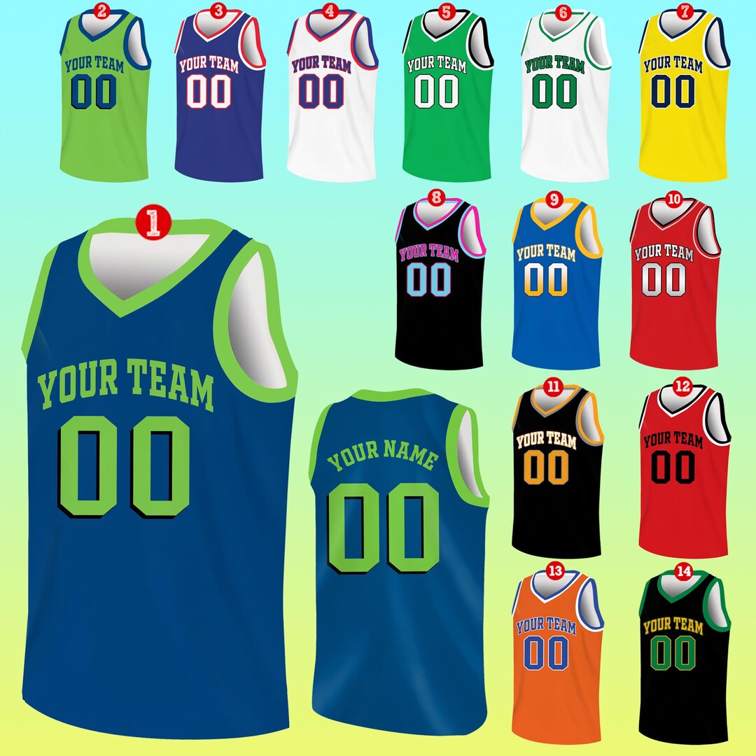 Custom Basketball Jersey Team Name & Number, Personalized Youth Kid ...