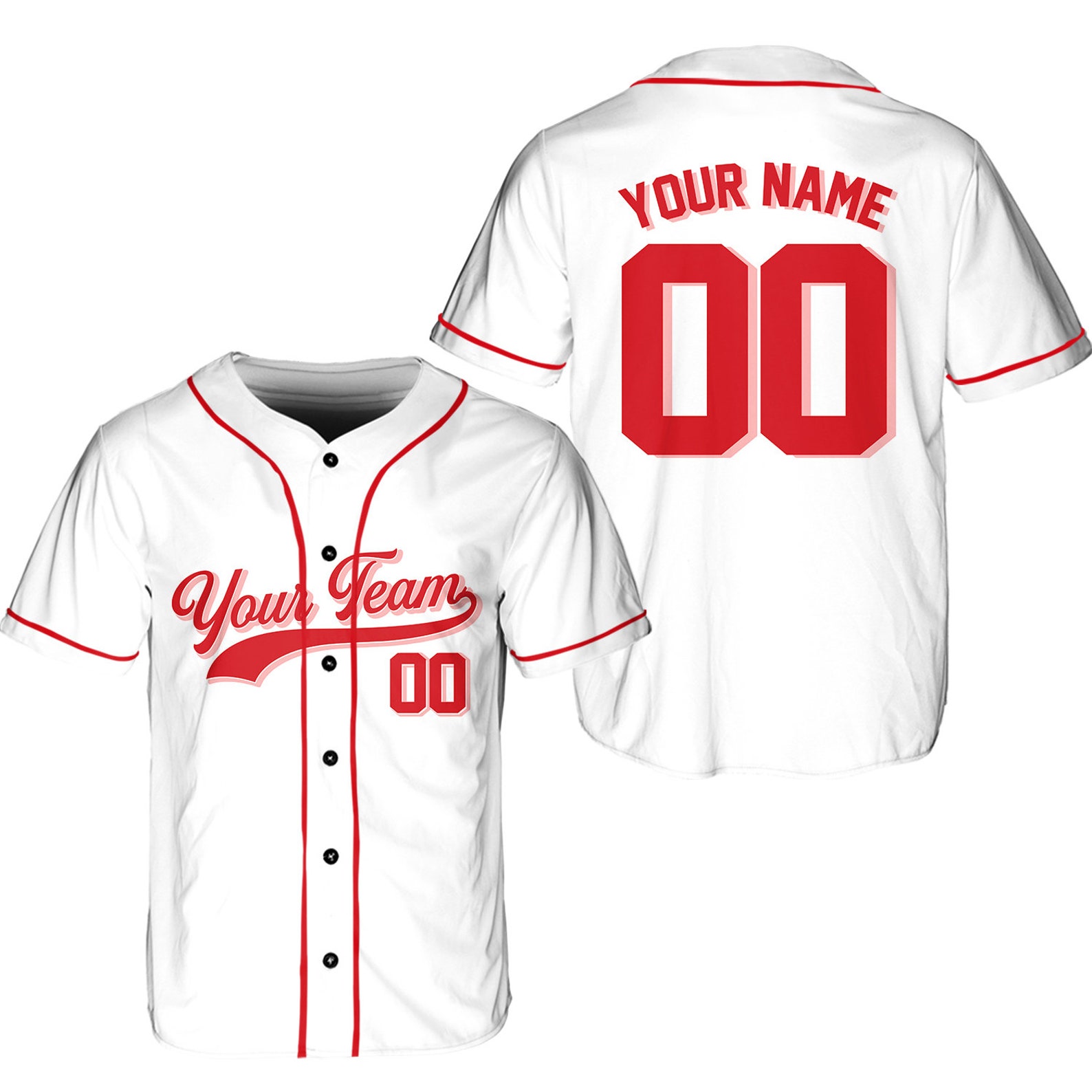 Personalized Team Name and Number Baseball Jersey, Custom Baseball ...