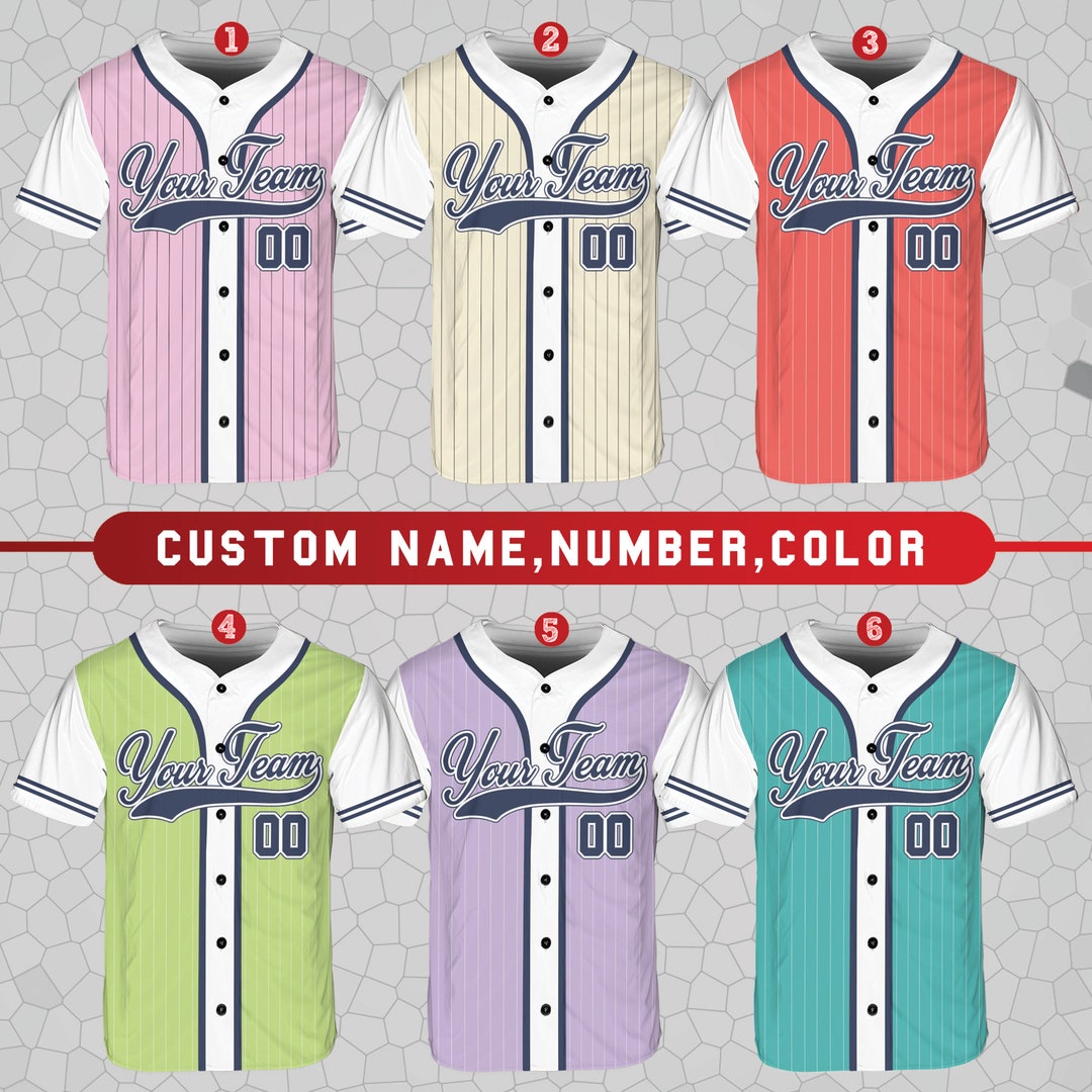 Personalized Team Name and Number Baseball Jersey, Custom Baseball ...