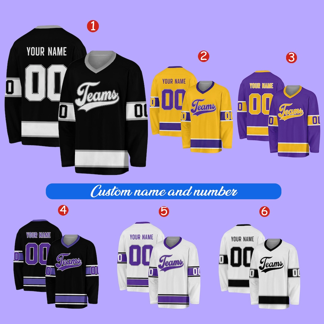 Personalized Team Name & Number Hockey Jersey, Custom Name Hockey ...