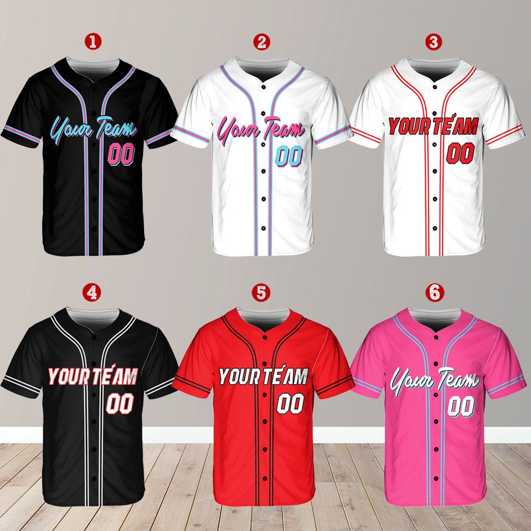 Personalized Team Name and Number Baseball Jersey, Custom Baseball ...