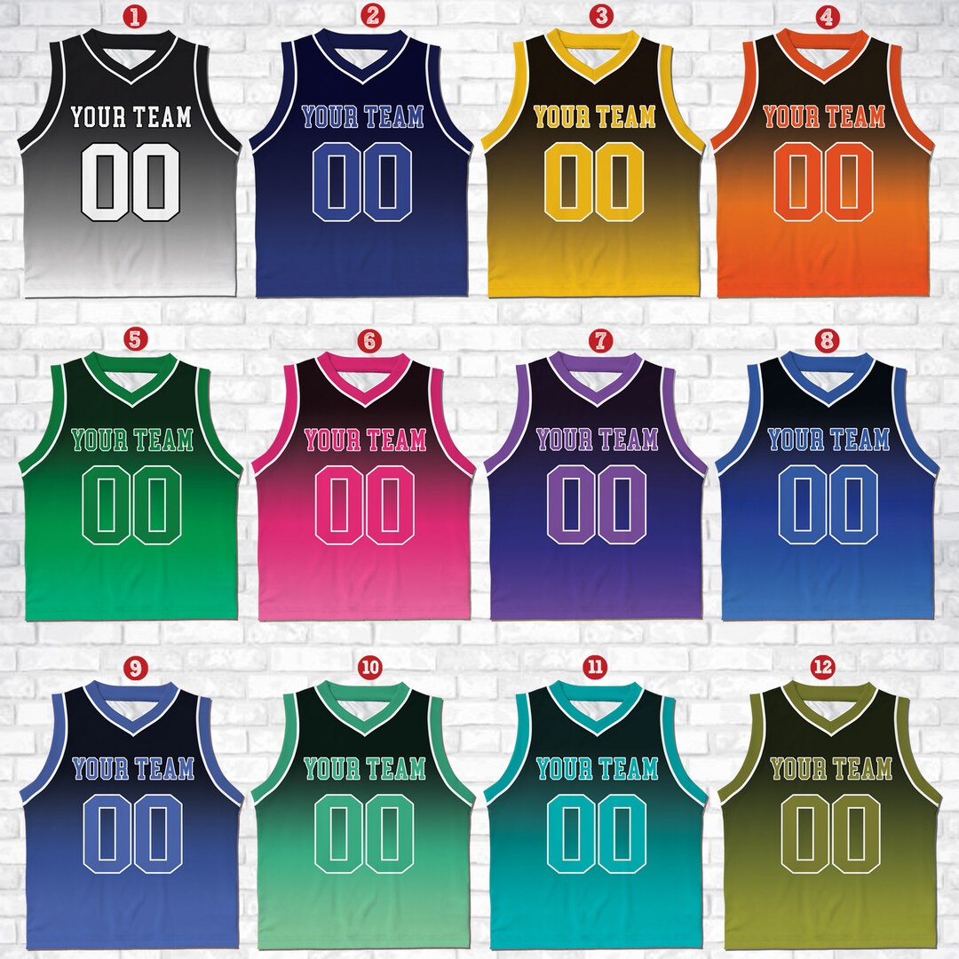 Custom Basketball Jersey Team Name & Number, Personalized Youth Kid ...