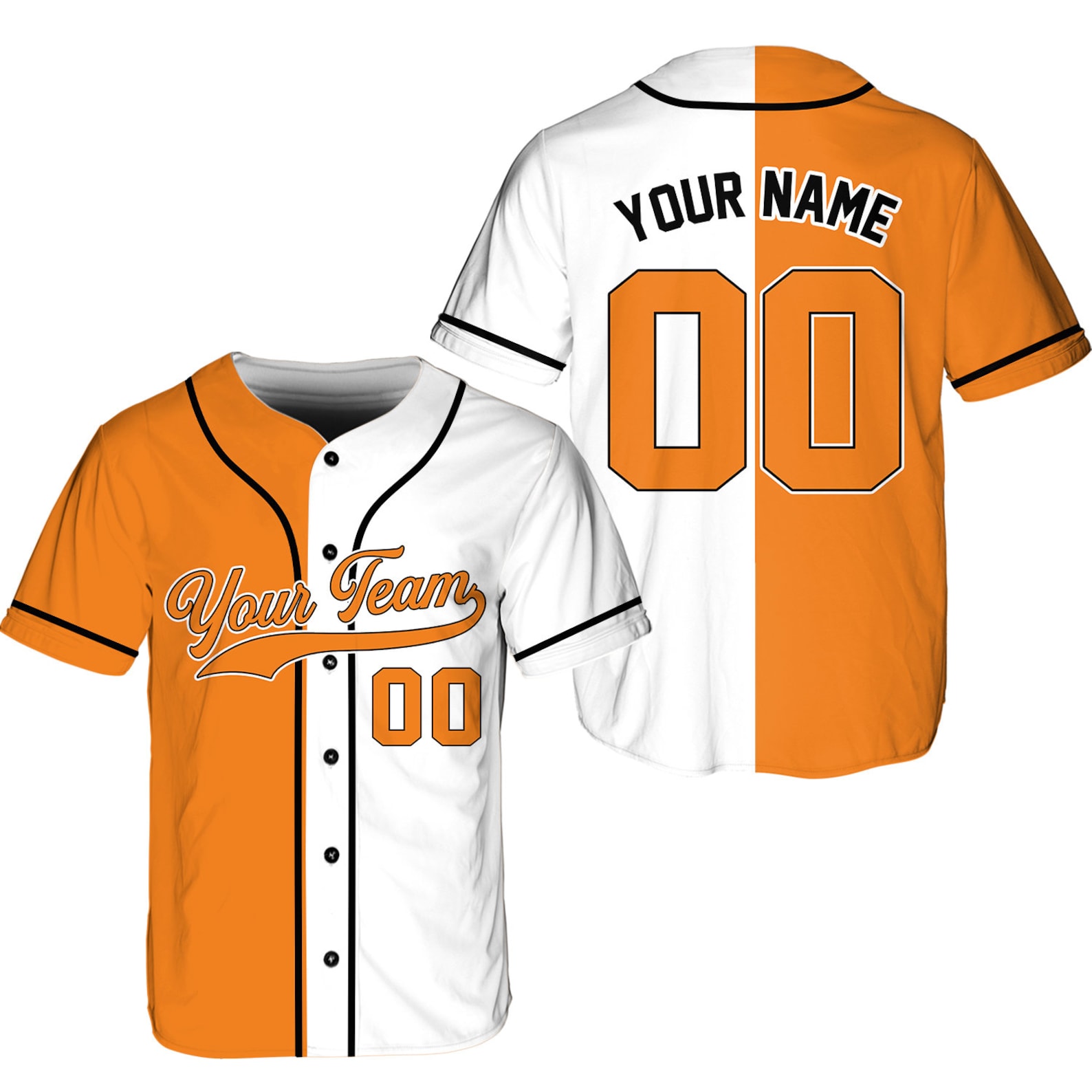Personalized Team Name and Number Baseball Jersey, Custom Baseball ...