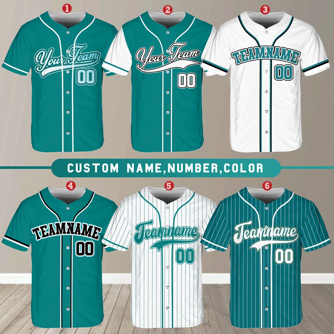 Personalized Team Name and Number Baseball Jersey, Custom Baseball ...