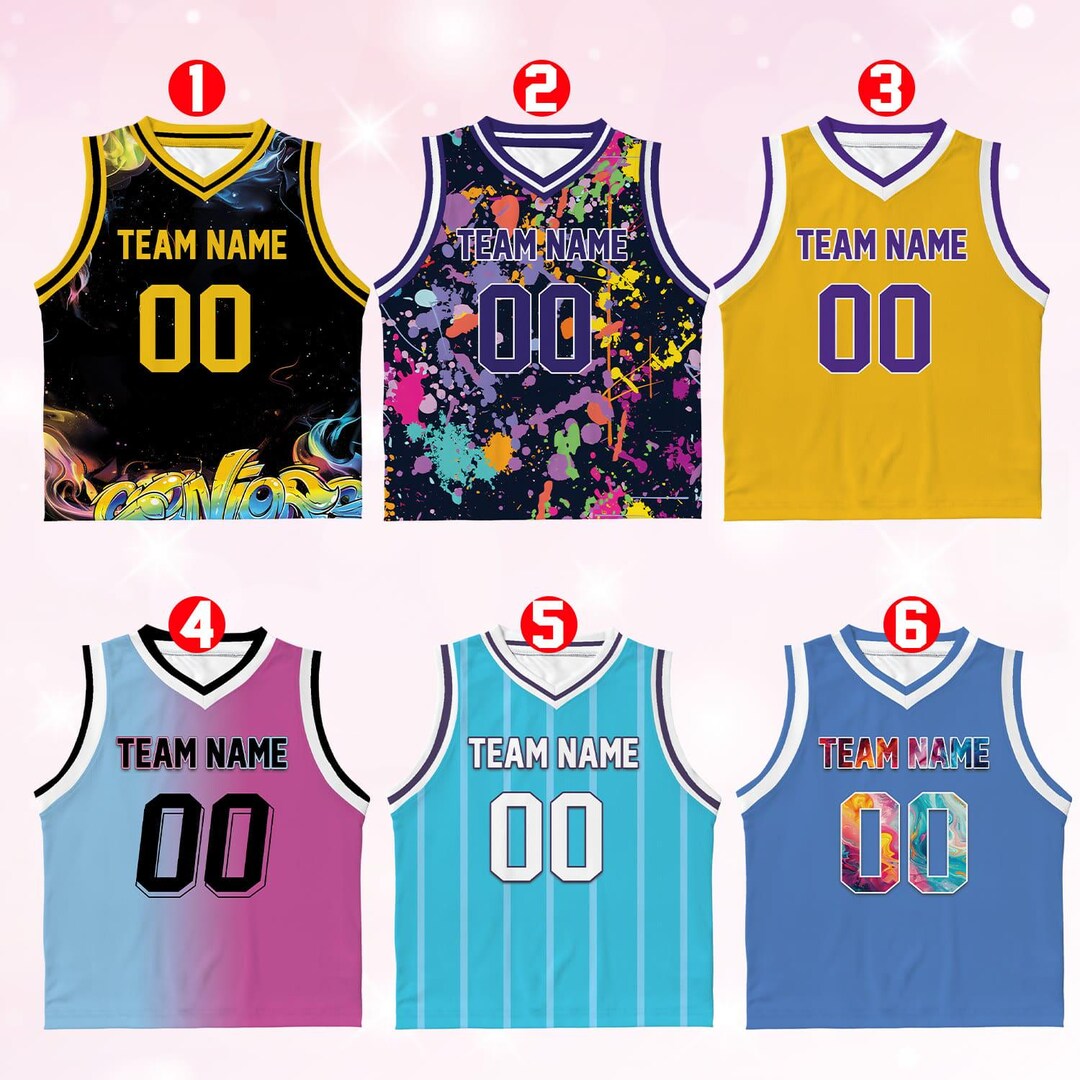 Custom Basketball Jersey Team Name & Number, Personalized Youth Kid ...