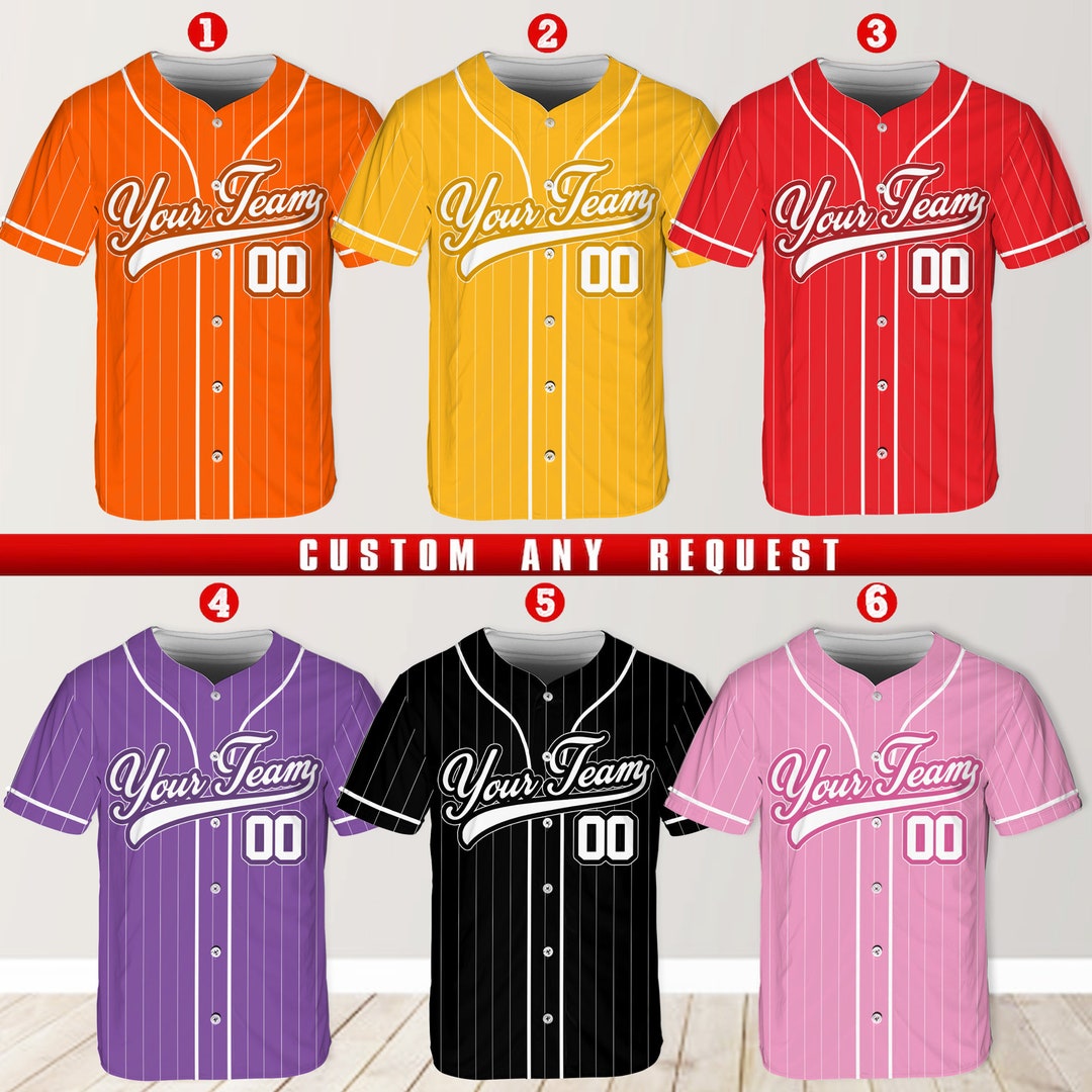 Personalized Team Name and Number Baseball Jersey, Custom Baseball ...