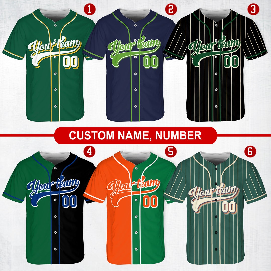 Personalized Team Name and Number Baseball Jersey, Custom Baseball ...