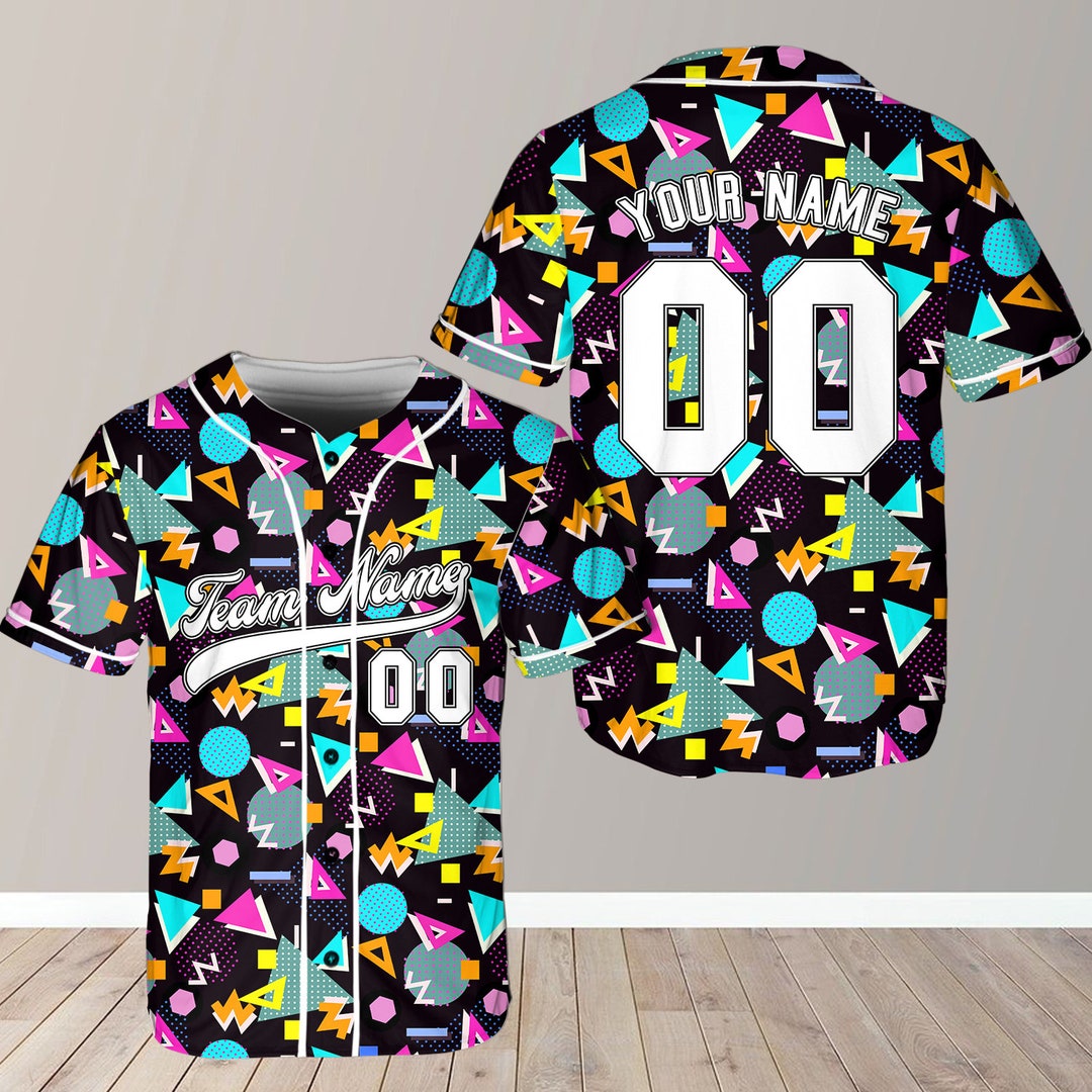 Personalized Retro 80s 90s Baseball Jersey, Custom Team Name Shirt ...