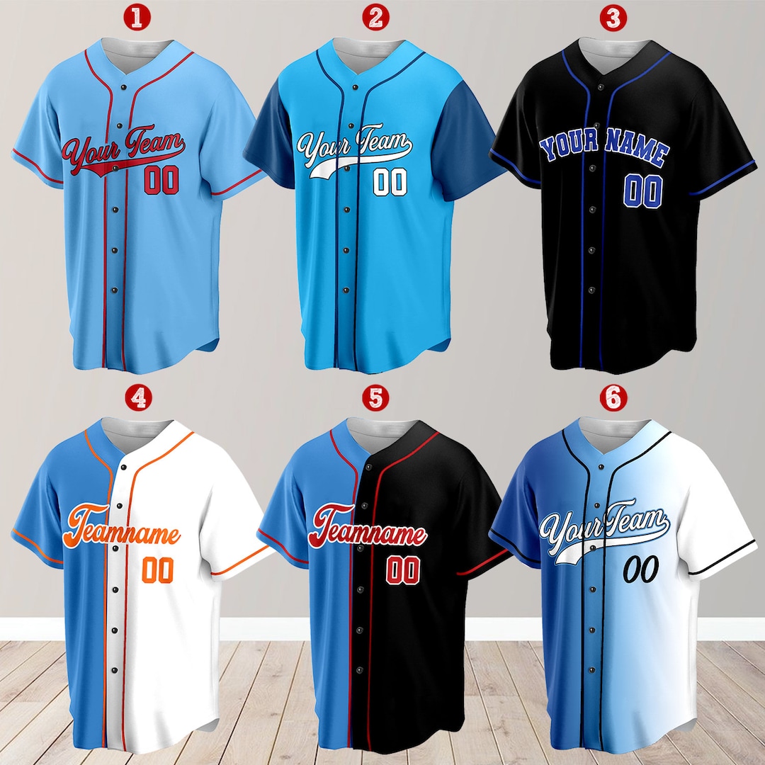 Personalized Team Name and Number Baseball Jersey, Custom Baseball ...