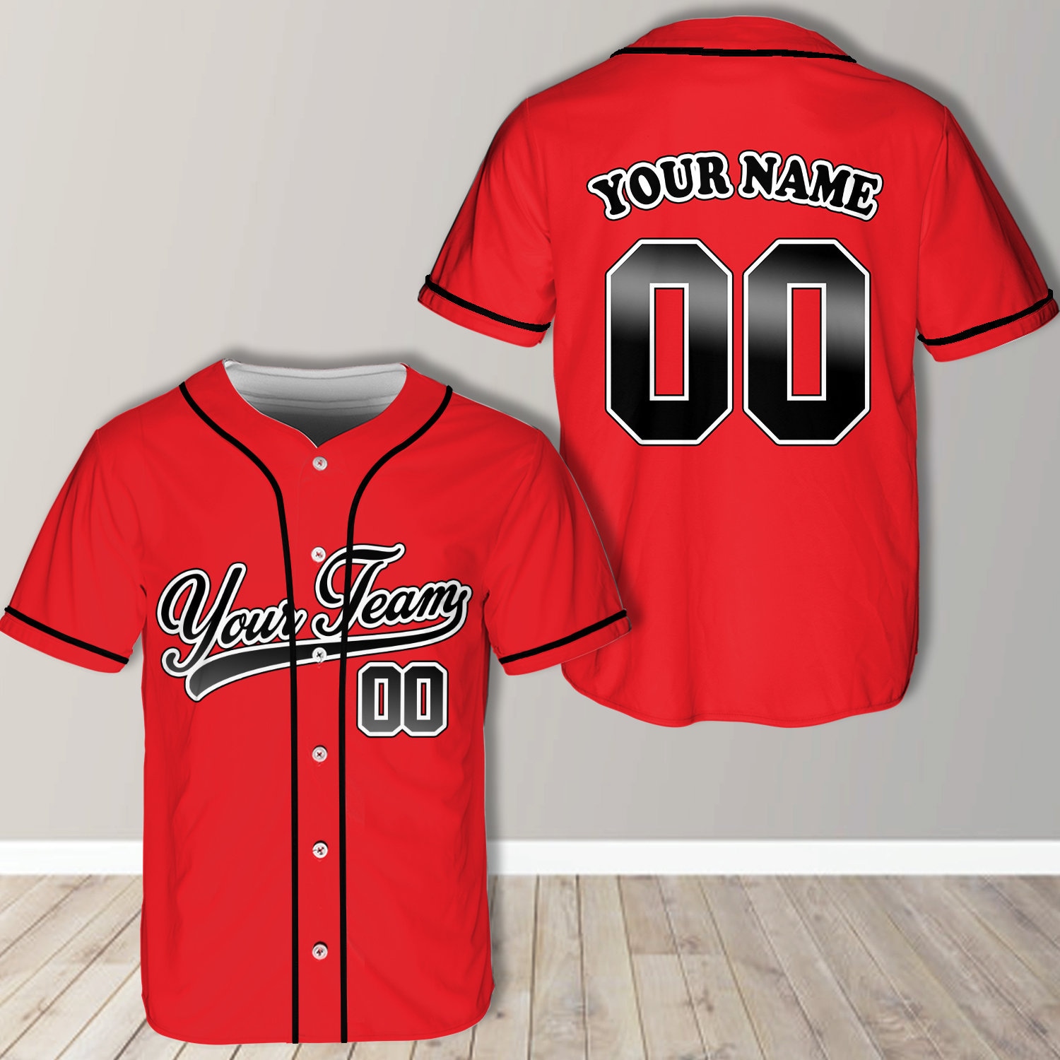 Personalized Team Name and Number Baseball Jersey, Custom Baseball ...