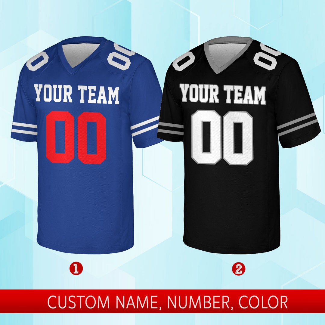 Personalized Team Name and Number Any Football Jersey, Custom V-neck ...