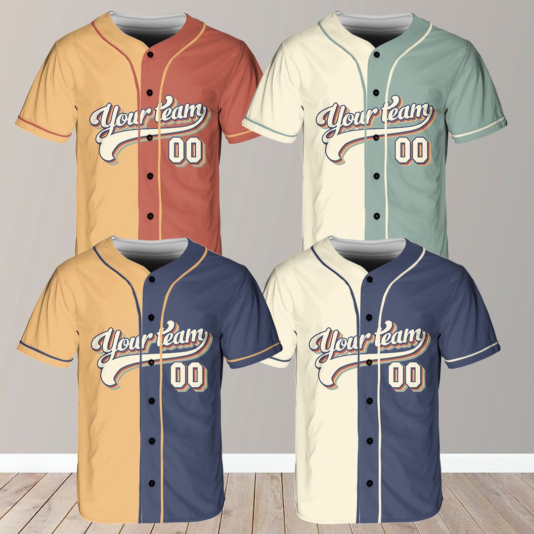 Personalized Team Name and Number Baseball Jersey, Custom Baseball ...