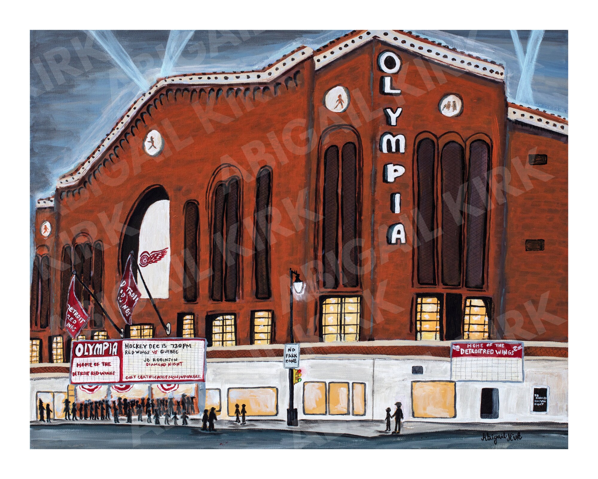 Olympia Stadium Art Print Detroit Red Wings Hockey, Michigan, Unique ...