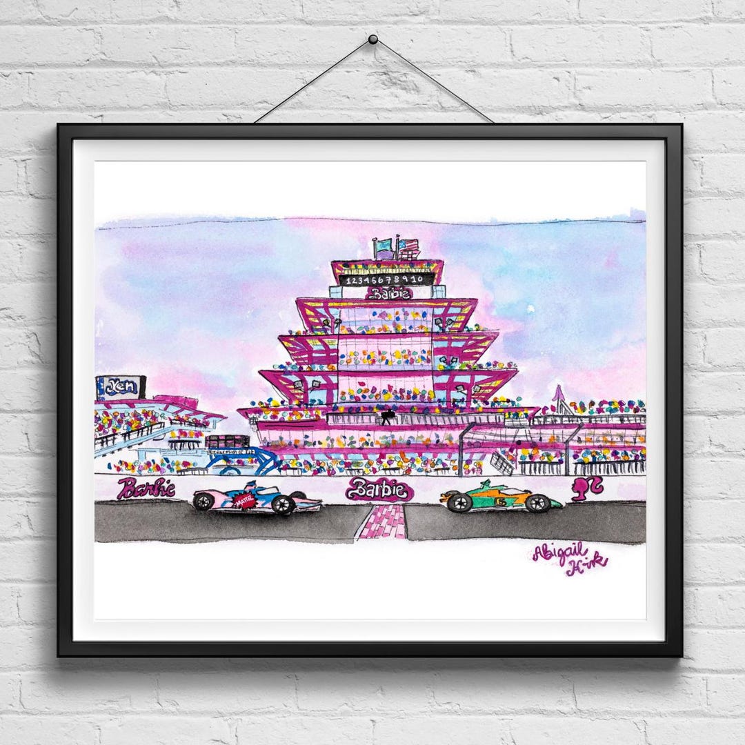 Barbie Indianapolis Motor Speedway Watercolor | Indy 500 Art | Barbie ...