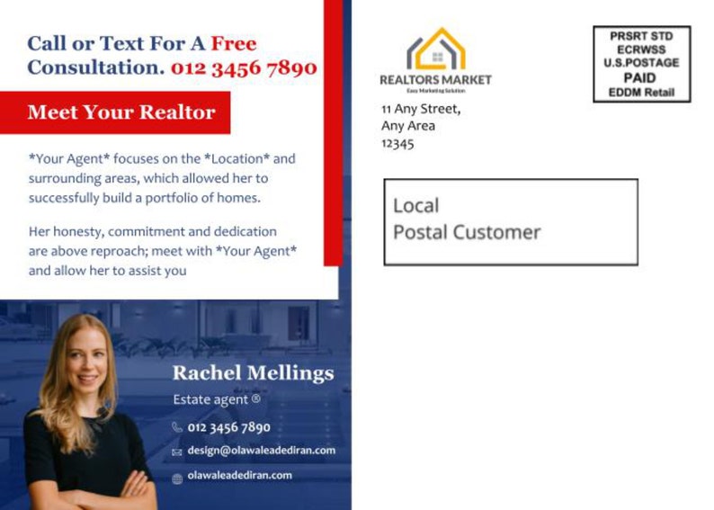 Modern Real Estate Marketing Printable Postcard 5x7 Template With ...