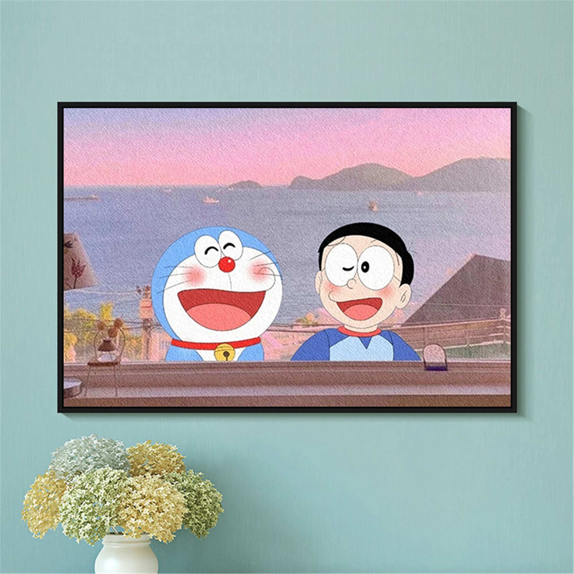 Doraemon Nobita Hand-painted Diy Digital Oil Painting - Etsy