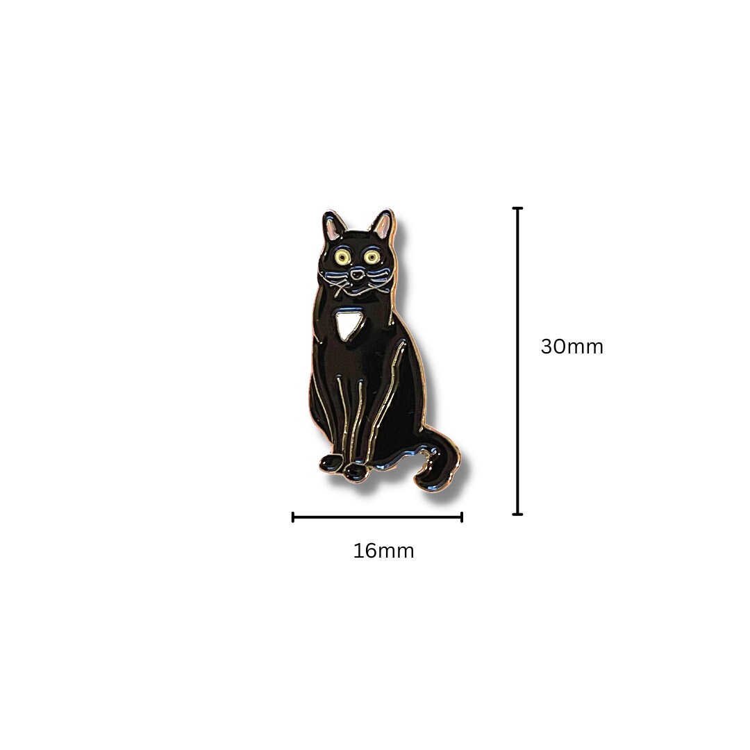 Cute Black Cat Enamel Pin, Novelty Pin Gift, Fun Fashion Lapel Pin, Cat ...