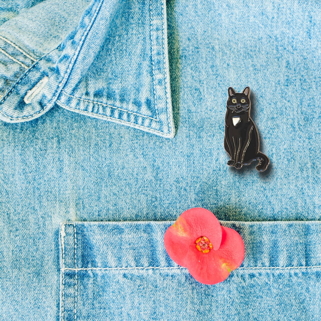 Cute Black Cat Enamel Pin Novelty Pin Gift Fun Fashion Lapel - Etsy