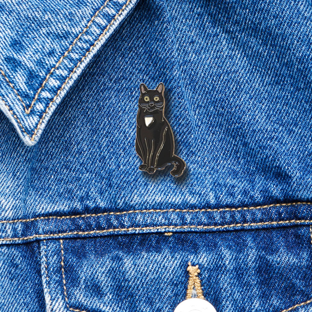 Cute Black Cat Enamel Pin Novelty Pin Gift Fun Fashion Lapel - Etsy