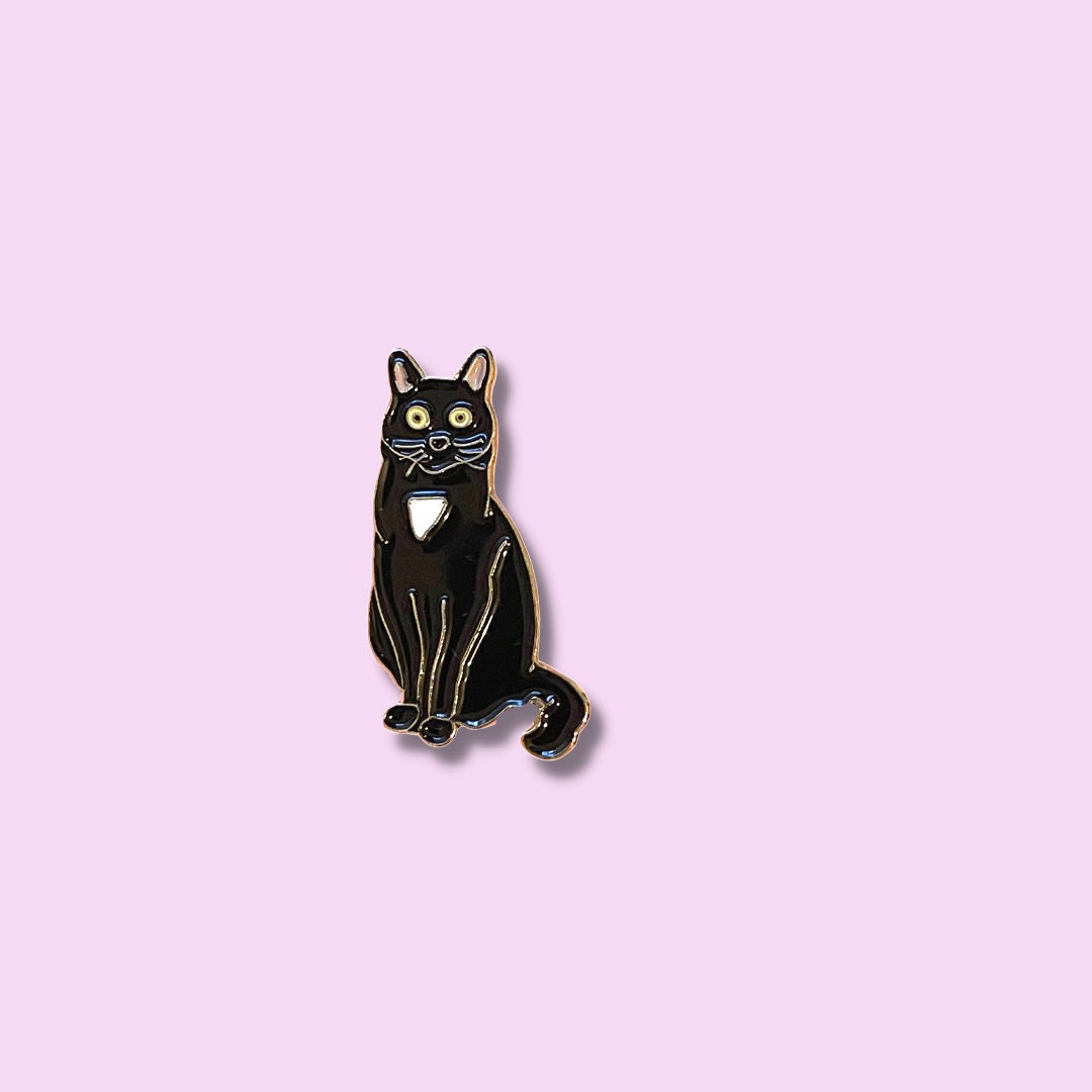 Cute Black Cat Enamel Pin, Novelty Pin Gift, Fun Fashion Lapel Pin, Cat ...