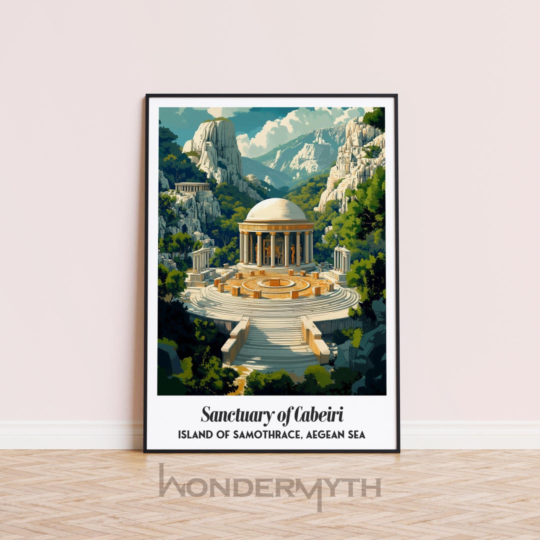 Samothrace Sanctuary of Cabeiri Print: Greek Mythology Travel Poster - Etsy