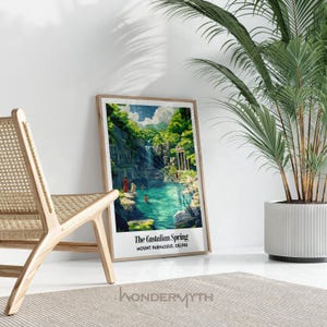 The Castalian Spring Travel Poster, Mount Parnassus Digital Art, Greek ...