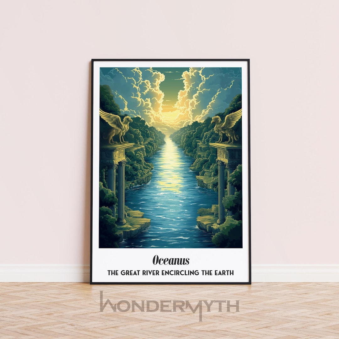 Oceanus Travel Poster: Greek Mythology River Art - Etsy