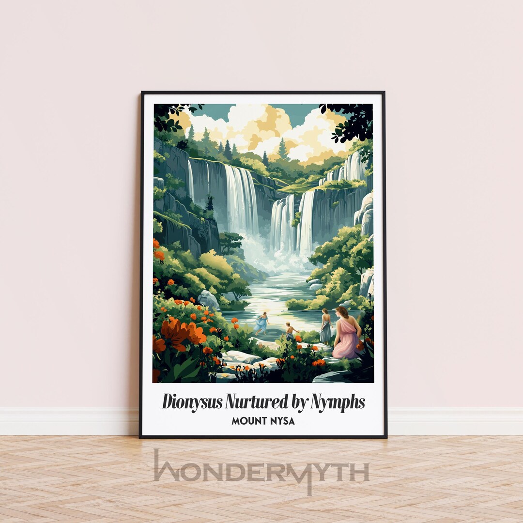 Dionysus Nurtured by Nymphs Greek Mythology Decor, Mount Nysa Digital ...