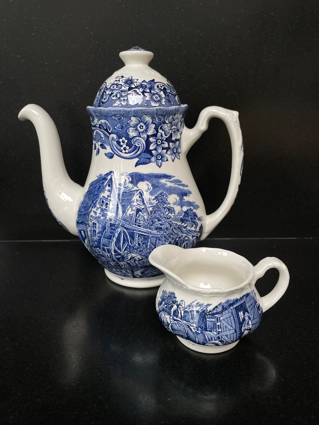 Vintage Royal Tudor Ware Coffee Pot & Creamer: 17th Century England ...