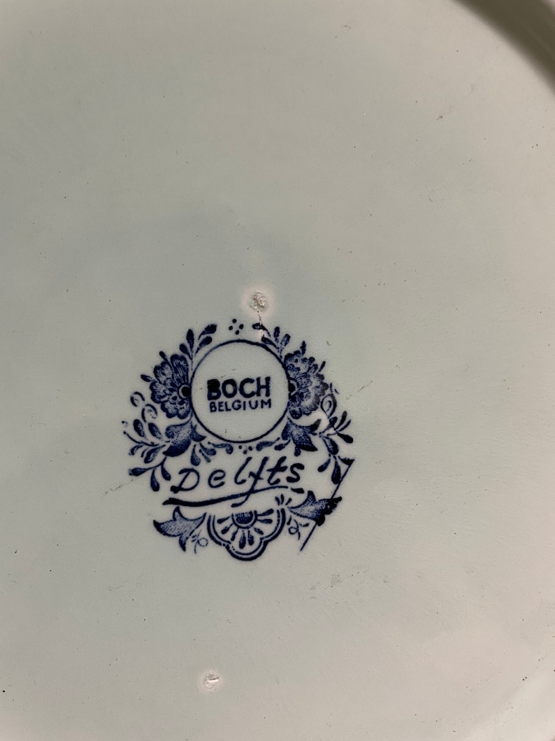 Large Vintage Boch Belgium Delfts Blue and White Ceramic Wall Plate - Etsy