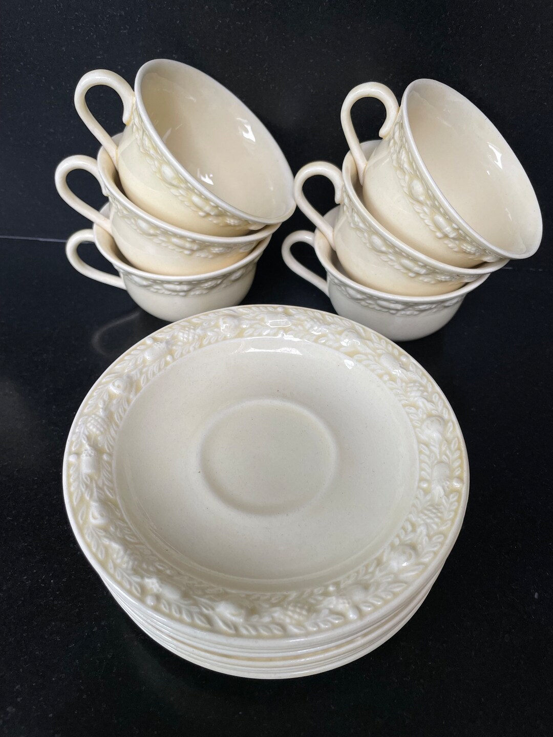 Vintage Royal Adams Della Robia Tea Cup Set: Ivory Titan Ware, 1920s - Etsy