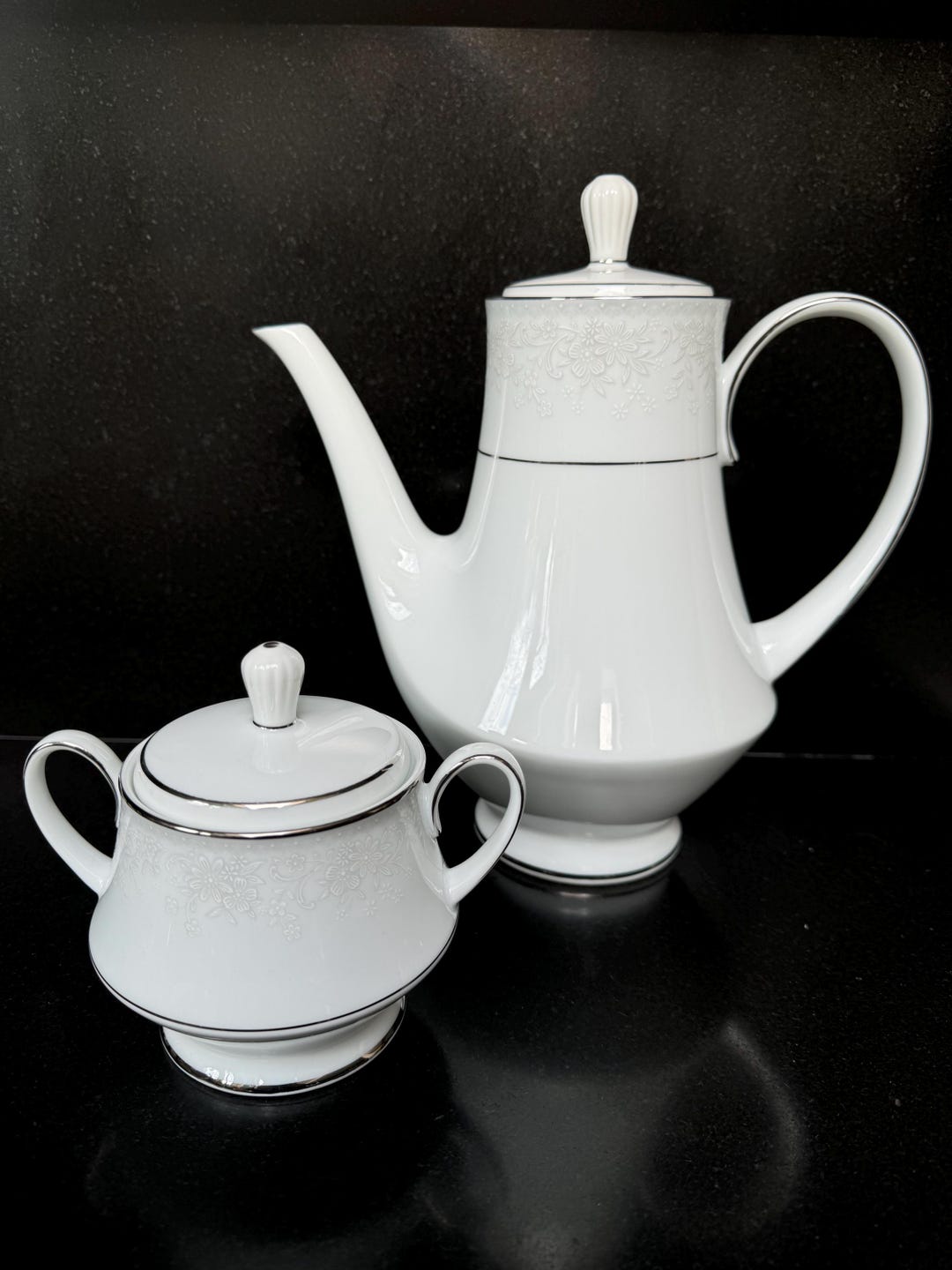 NORITAKE Teapot and Sugar Bowl Noritake Misty 2883 - Etsy