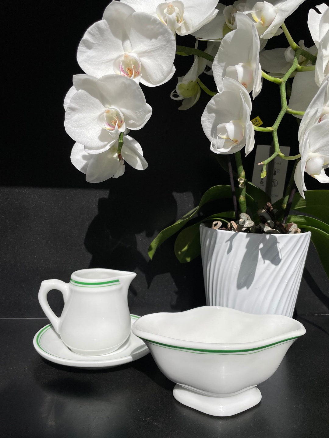 Beautiful Vintage APILCO Porcelain Creamer and Saucer. France - Etsy