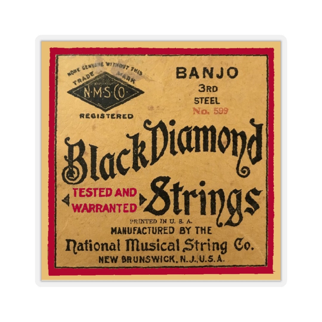 Classic Black Diamond Banjo Strings - Kiss-cut Stickers - Etsy