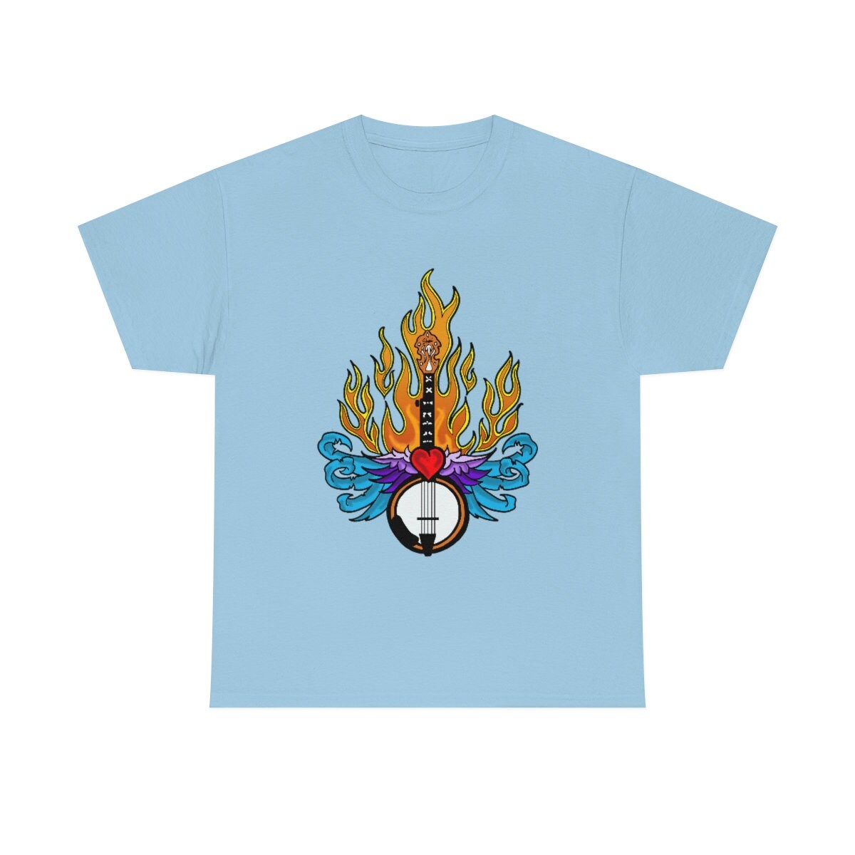 Banjo Tattoo Logo in Full Color Bluegrass Music Unisex - Etsy