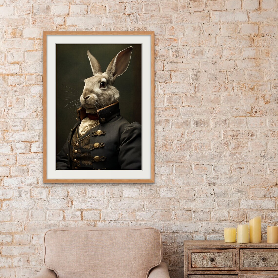 Rabbit Goldsmith Portrait, Charming Bunny Art, Printable Cute Animal ...