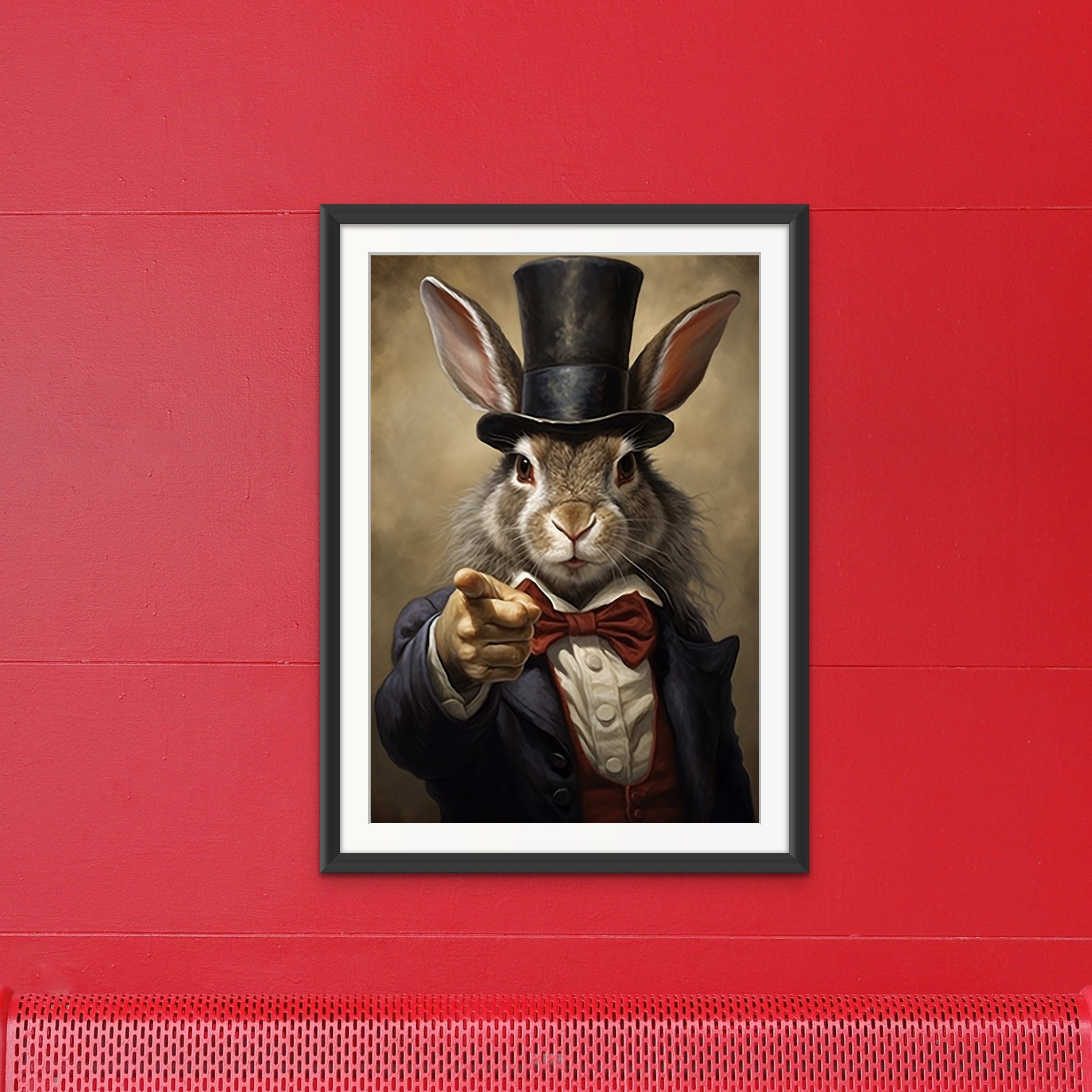 I Want You Bunny Portrait, Whimsical Rabbit Art, Printable Animal Decor ...