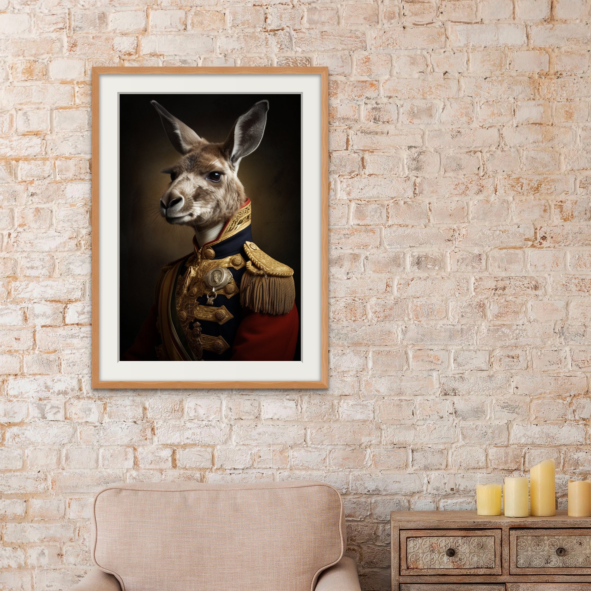 Royal Kangaroo Portrait, Regal Marsupial Art, Printable Aussie Decor ...