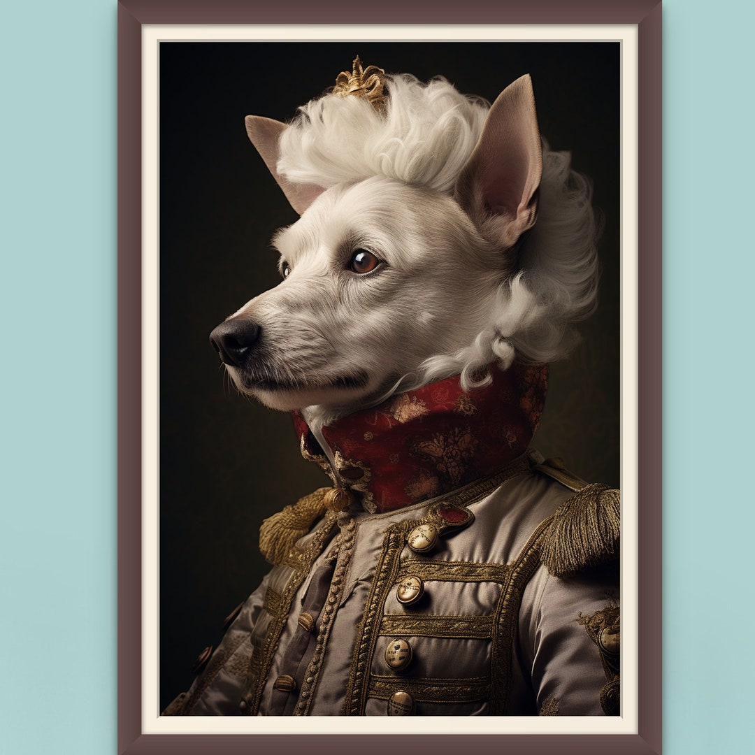 Baroque Dog Portrait, Classical Canine Art, Printable Renaissance Music ...