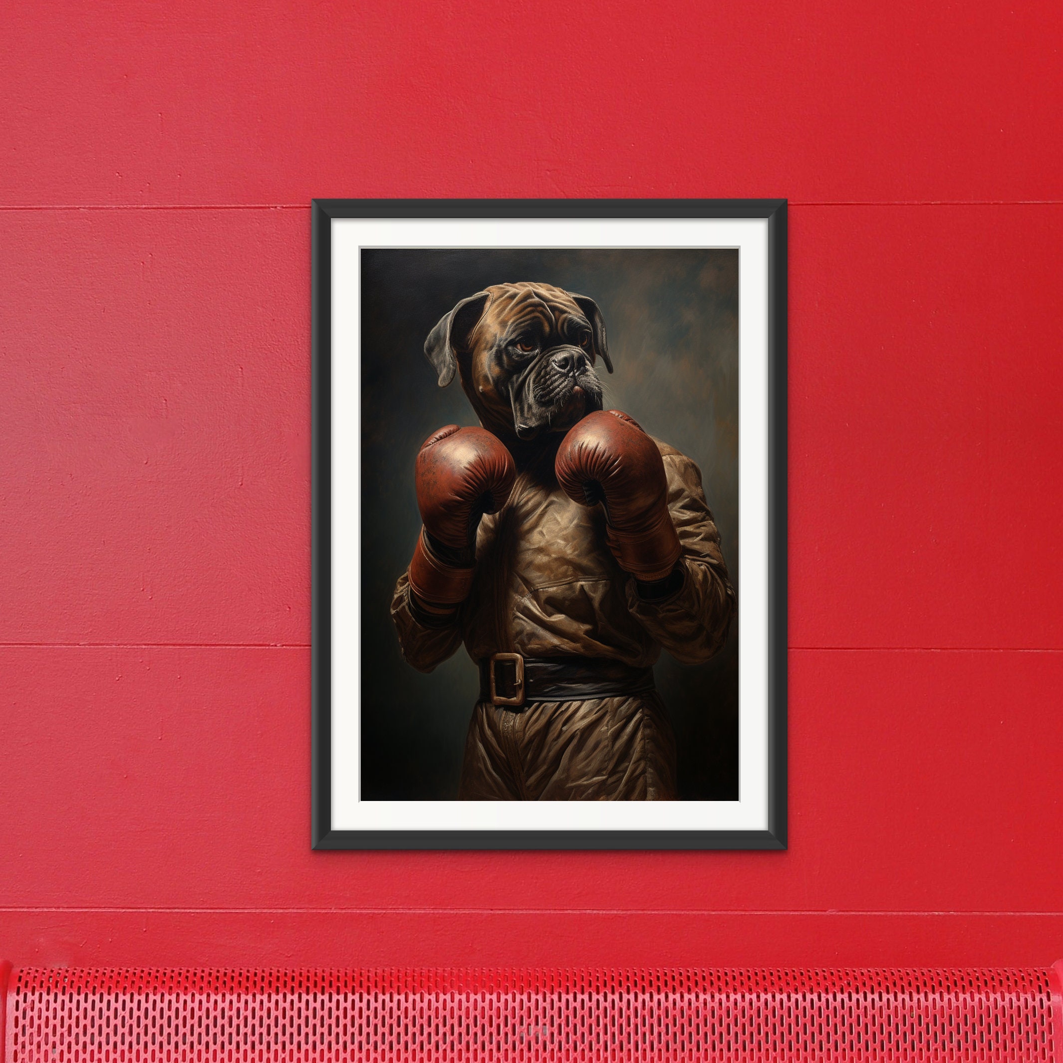 Boxing Dog Portrait: Punching Pup Art, Printable Animal Decor, Cool ...