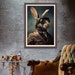 Rabbit Pilot Portrait: Aviator Bunny Art, Vintage Airplane Decor ...