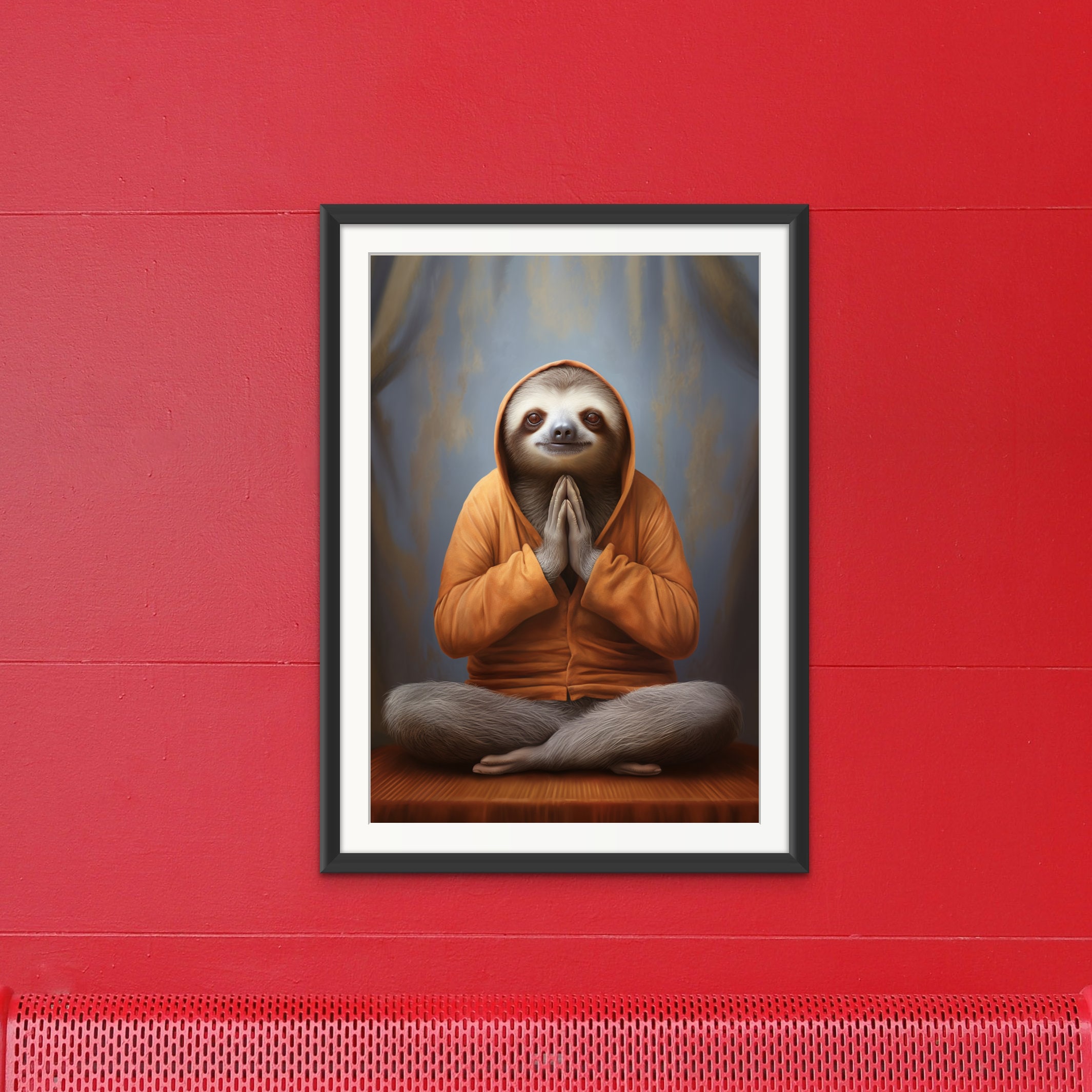 Meditating Sloth Portrait Zen Animal Art Printable Nature - Etsy
