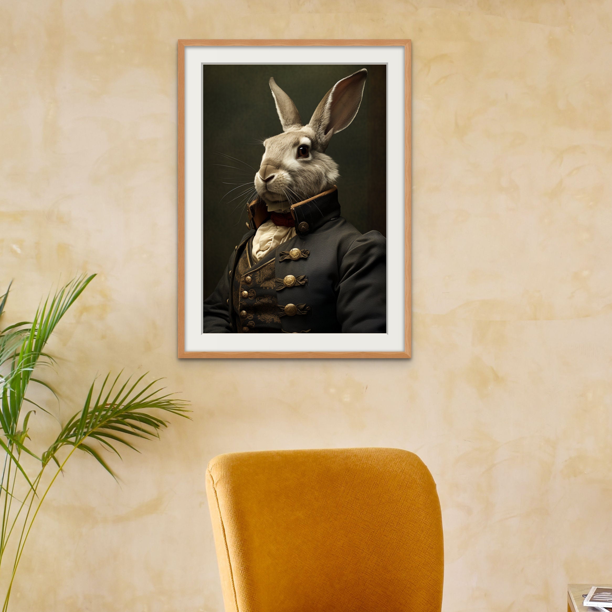 Rabbit Goldsmith Portrait, Charming Bunny Art, Printable Cute Animal ...