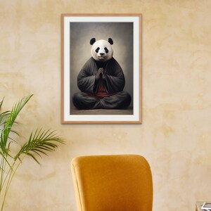 Meditating Panda Portrait, Zen Animal Art, Printable Meditation Decor ...